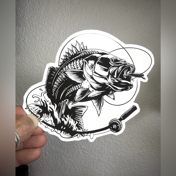 Design | Fishing Sticker Big Mouth Bass Decal Fish Car Bumper Fly ...